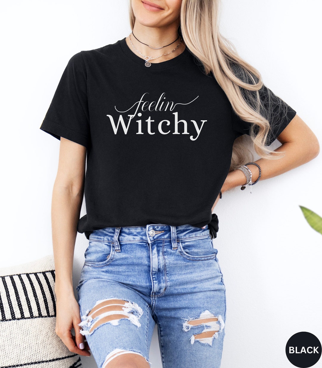 Halloween Witch Shirt,feelin Witchy Halloween Tshirt,womens Basic Witch ...