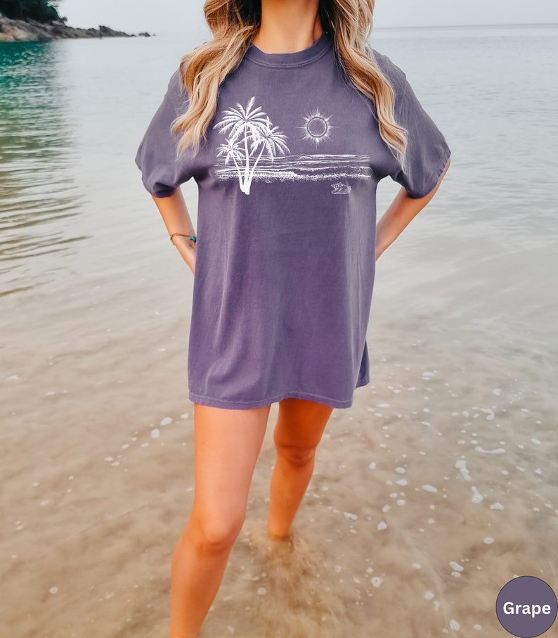 Tropical Palm Tree Comfort Colors Summer Beach Vacation Shirt,palm ...