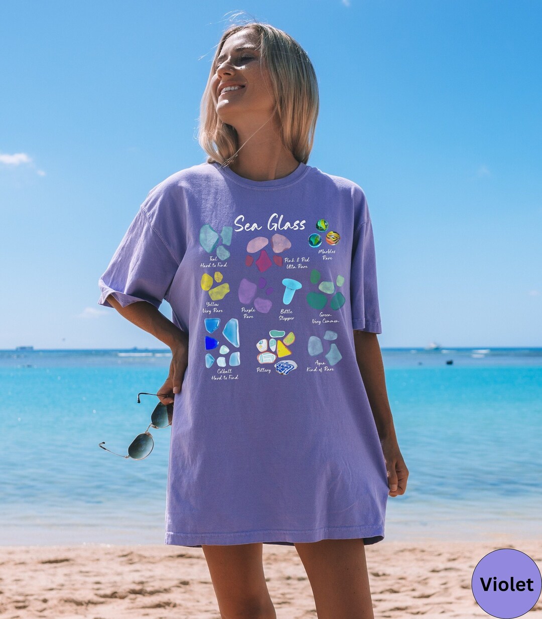 Sea Glass Comfort Colors Summer Beach Vacation Shirt,beach Glass Tshirt ...