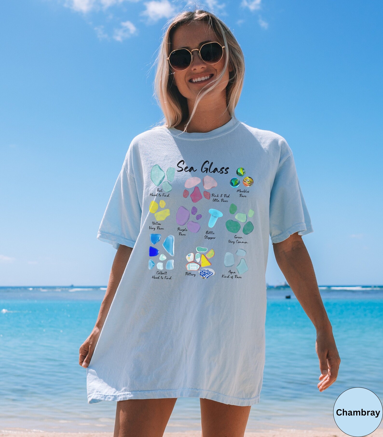 Sea Glass Comfort Colors Summer Beach Vacation Shirt,beach Glass Tshirt ...
