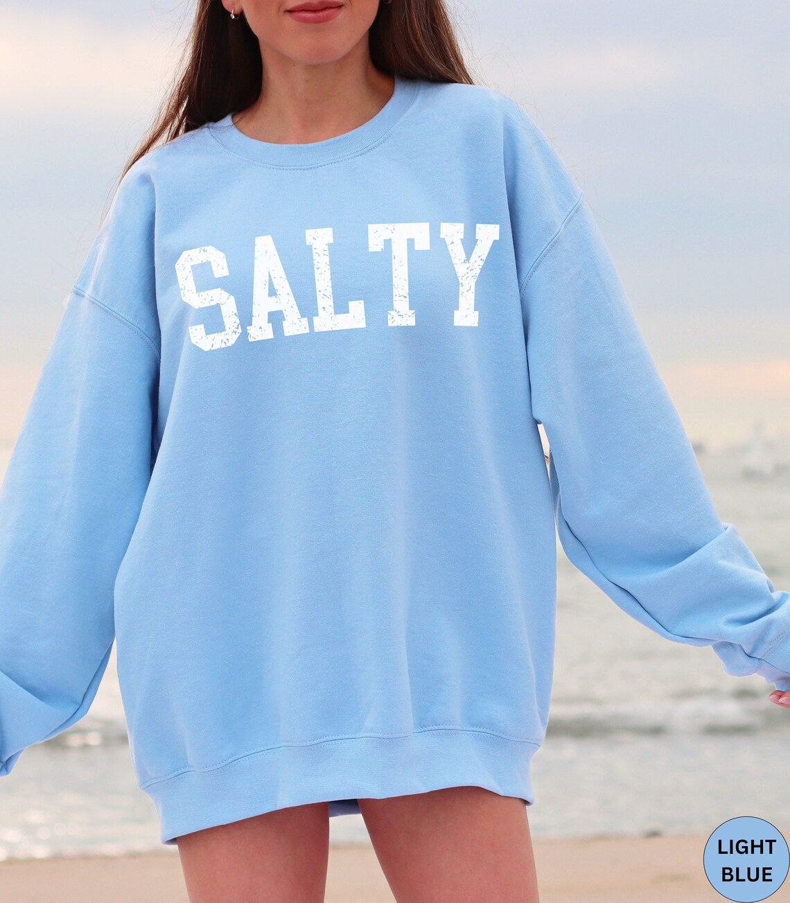 Salty Sweatshirt,salty Unisex Minimalist Summer Beach Vacation ...