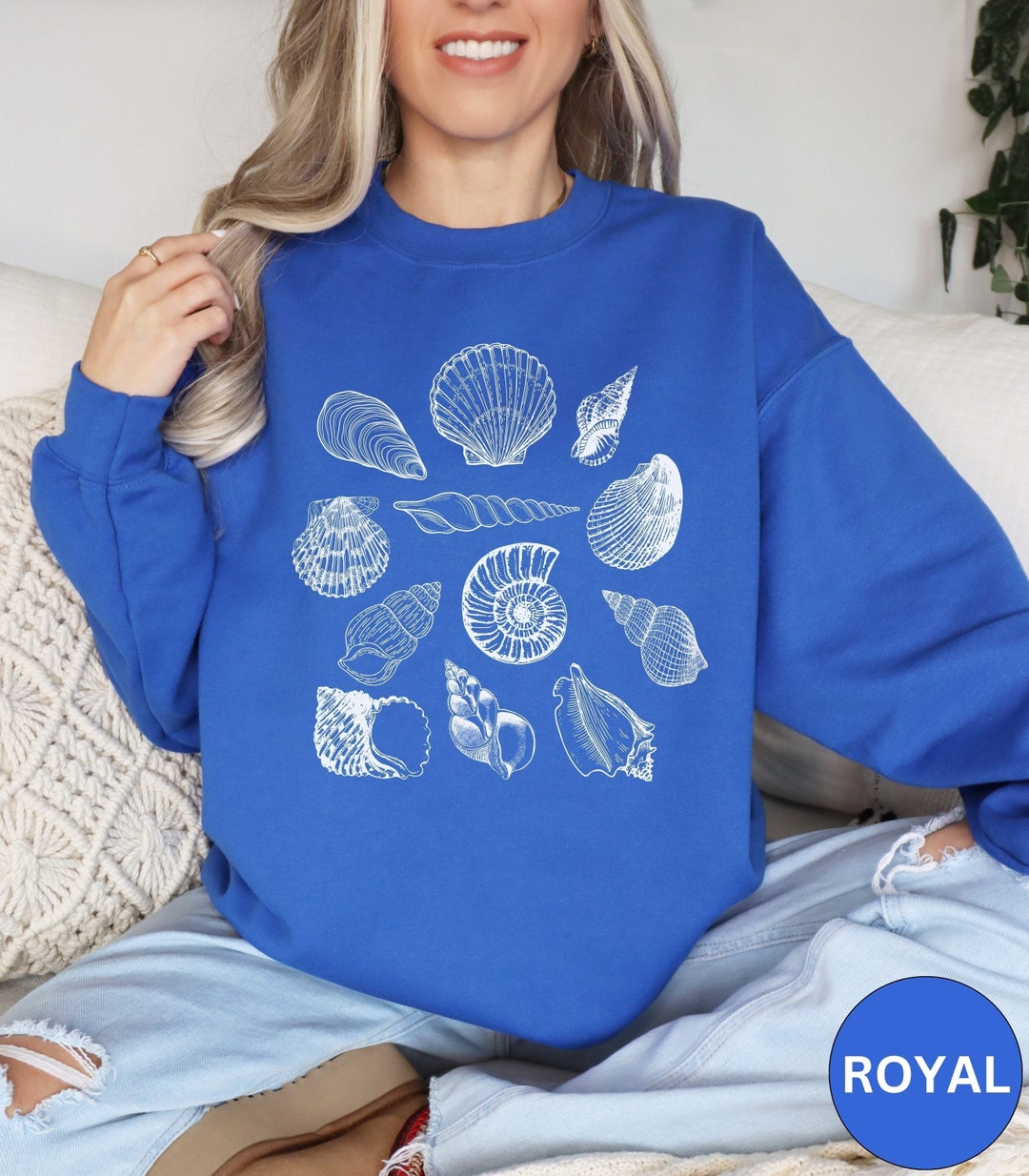 Seashell Summer Beach Vacation Crewneck Sweatshirt,sea Shell Sweater ...