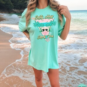 Retro Salty Hair Sandy Toes Comfort Colors Summer Beach Vacation Shirt ...
