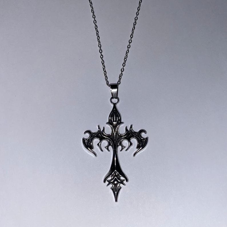 Cyber Sigilism Cross Necklace - Etsy