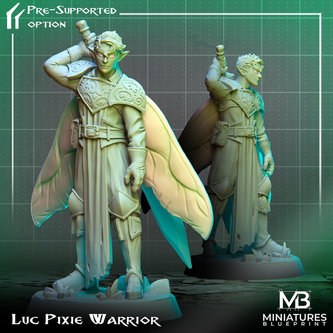 Luc, Pixie Warrior - Miniatures Blueprint: Set | Faerie | Fae | Fighter | Paladin | Wings ...