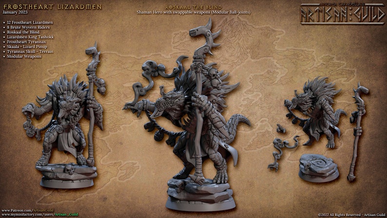 Roskaal the Blind Frostheart Lizardmen: January 2023 Artisan Guild 45 ...