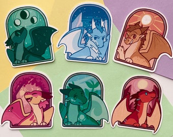 Peril & Whiteout Stickers Wings of Fire Dragons Nightwing, Icewing ...