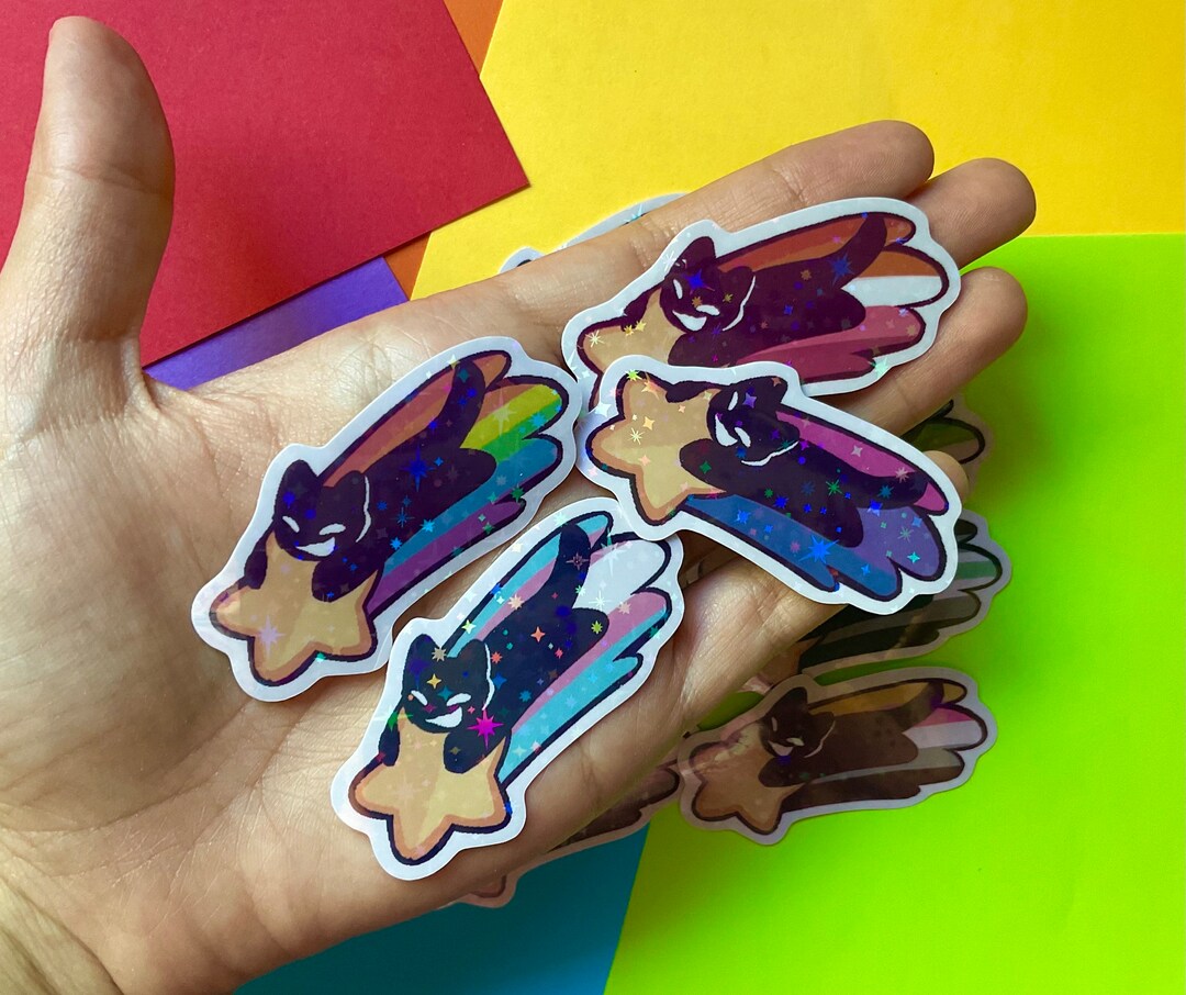 Comet Kitties Pride Holographic Stickers - Etsy