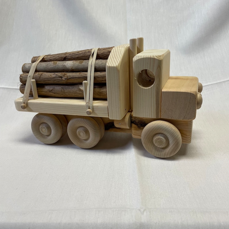 Large Wood Toy Log Truck - Etsy