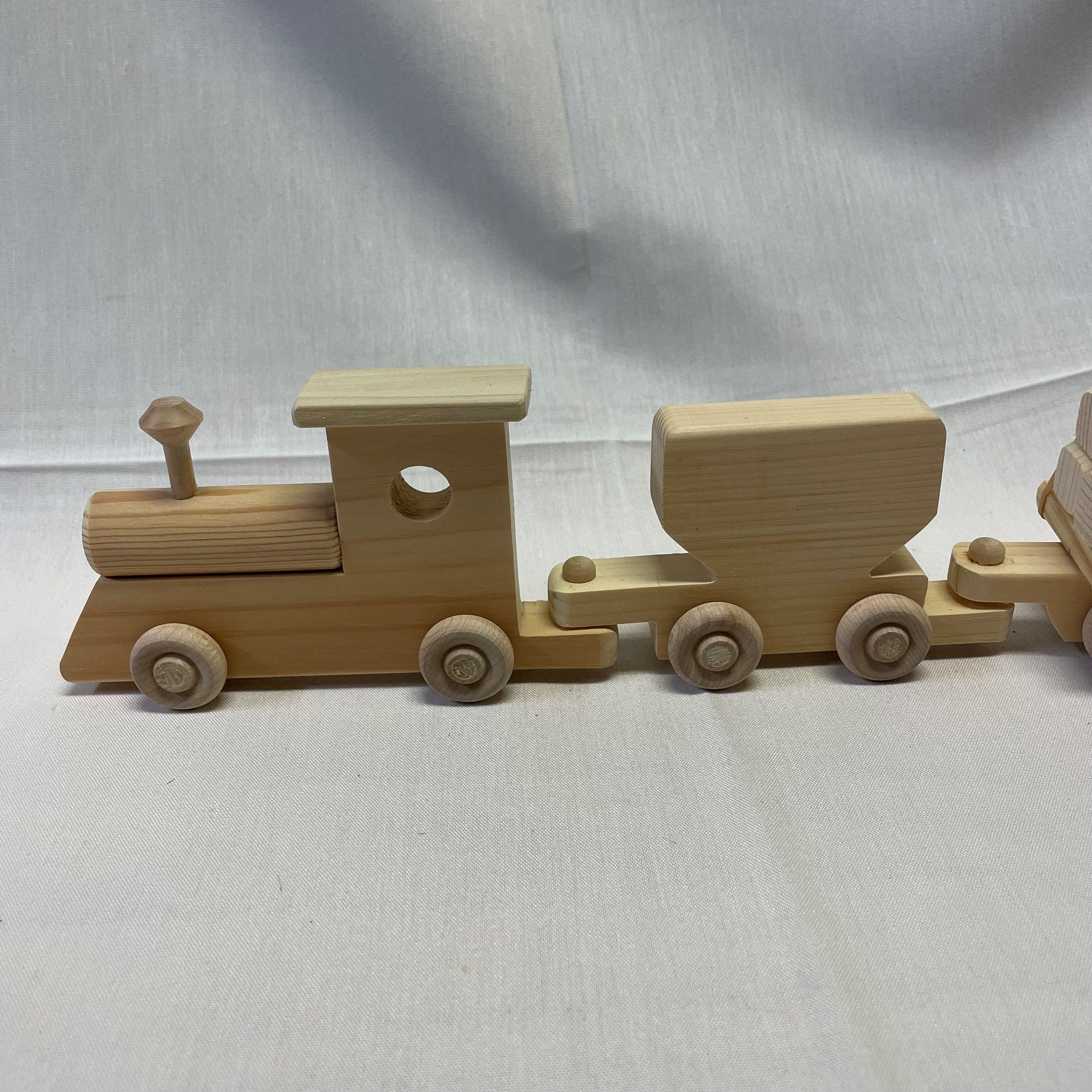 6-piece Wood Toy Train Set - Etsy