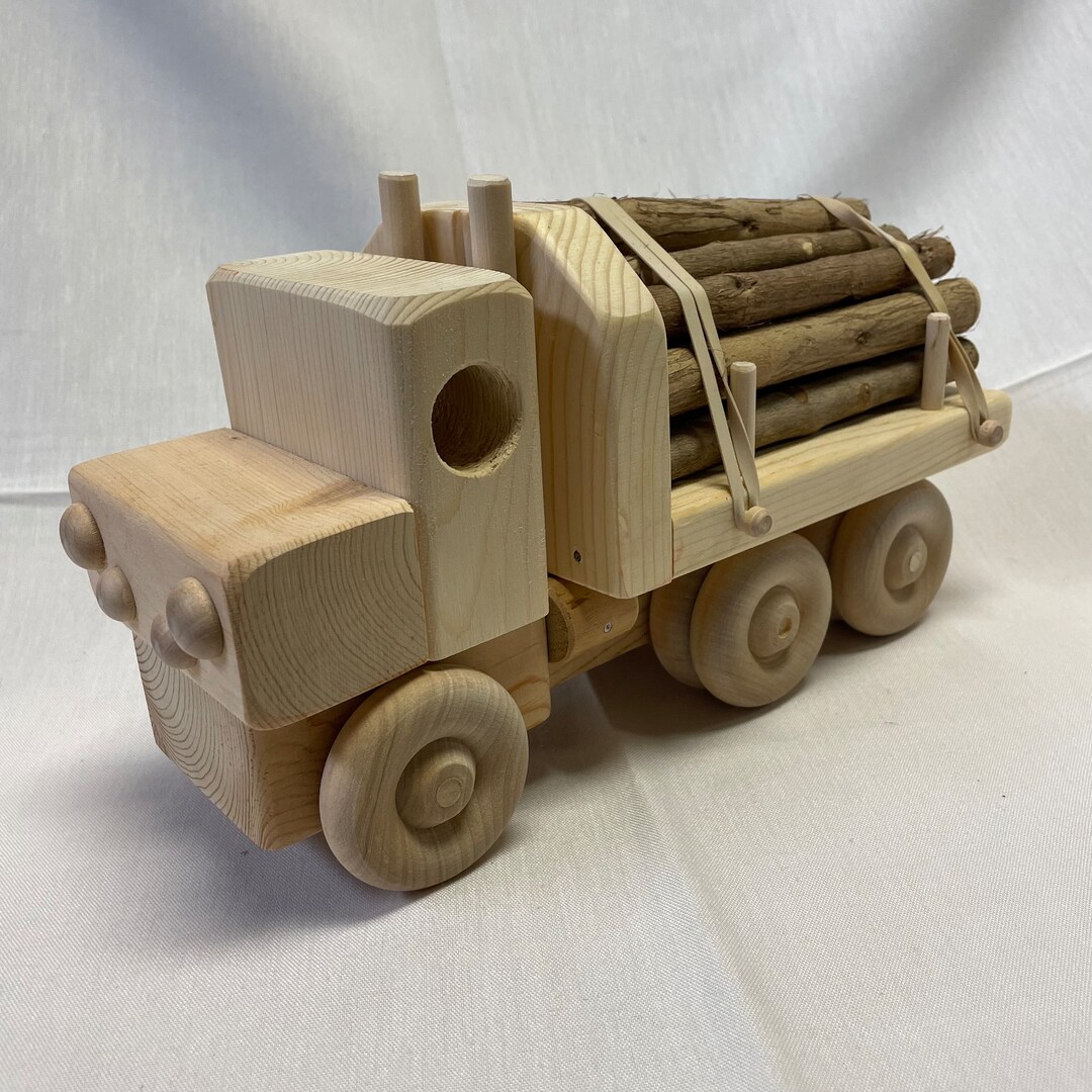 Large Wood Toy Log Truck - Etsy