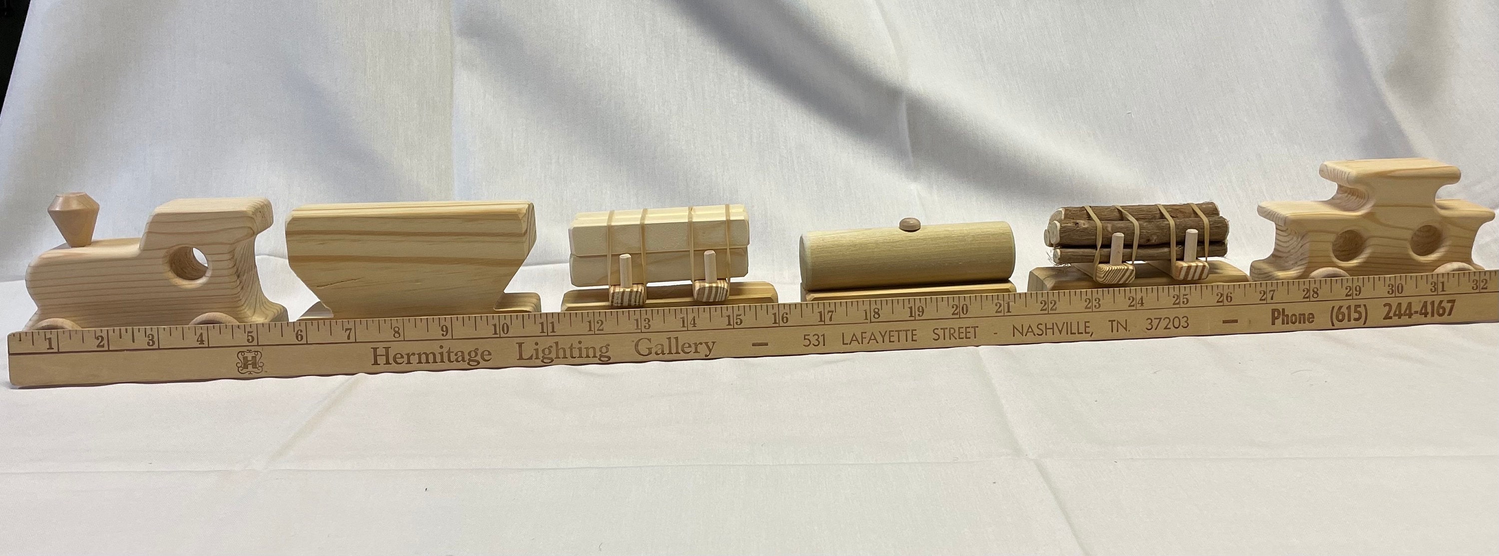 6-piece Large Wood Toy Train Set - Etsy