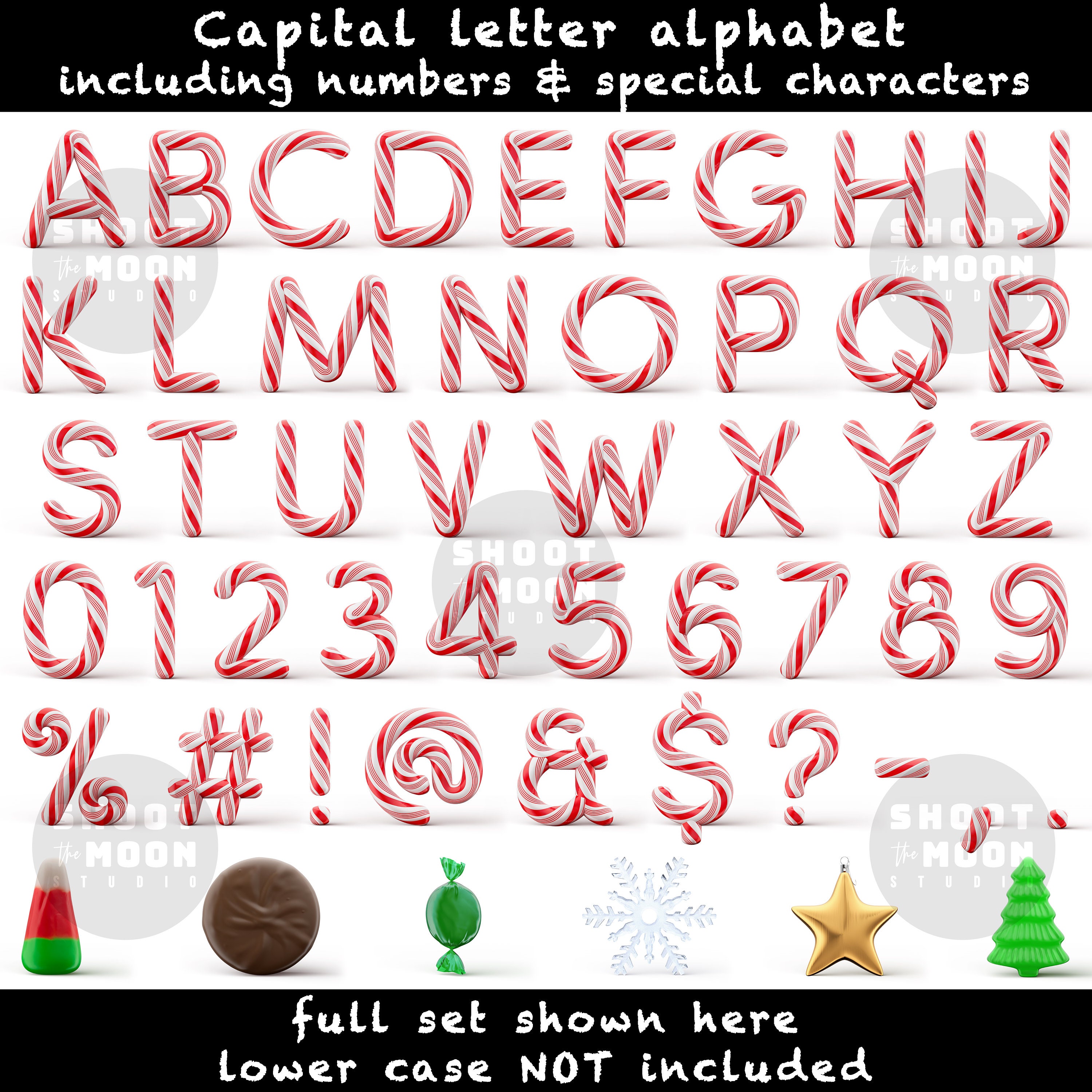 Candy Cane Type, Standard License, PNG, Transparency, Christmas ...
