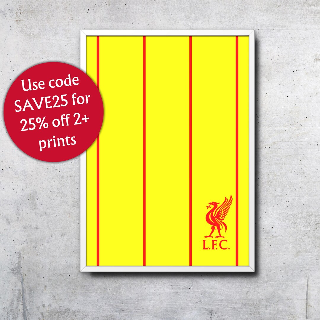 LFC 81/84 Yellow Away Kit Print / Art Print / Liverpool FC / Football ...