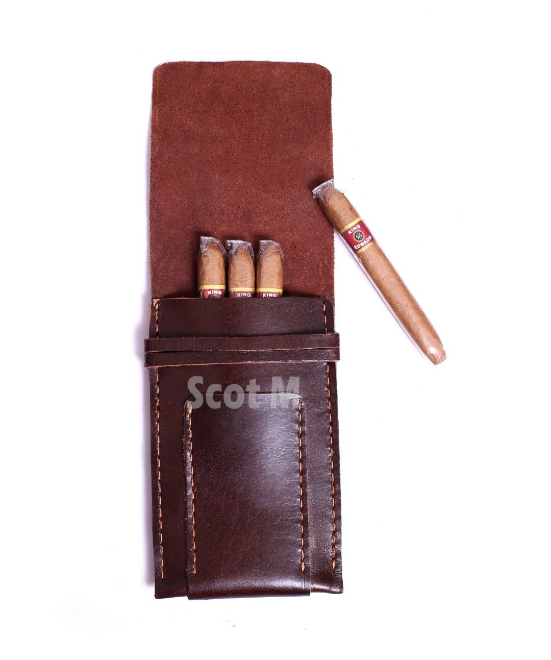 Brown Leather Cigar Case Leather Cigar Box Rustic Leather Cigar Bag ...