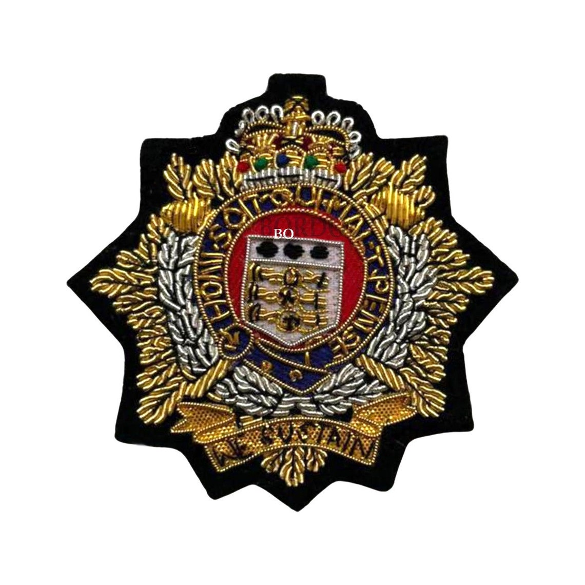 Handmade Royal Logistics Corps Cap Badge: Gold Bullion Embroidered RLC ...