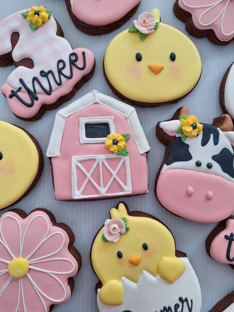 Farm Animal Birthday Cookies - Etsy