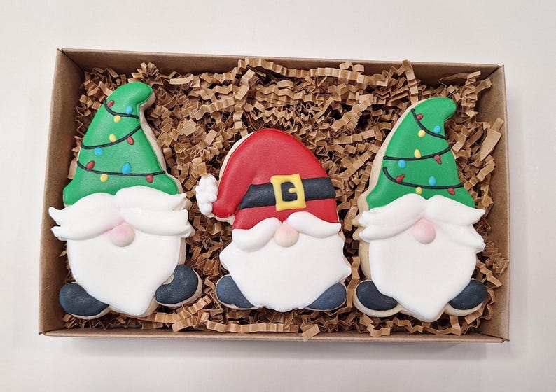 Christmas Gnome Sugar Cookie Trio. (3 Cookies) - Etsy