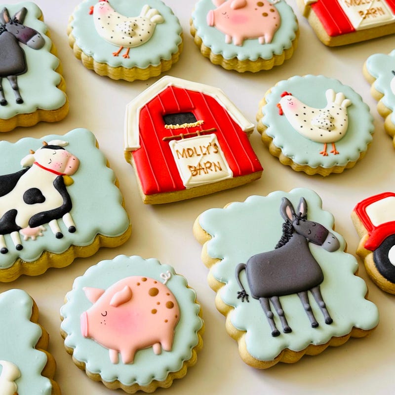 Farm Animal Cookies Favors - Etsy