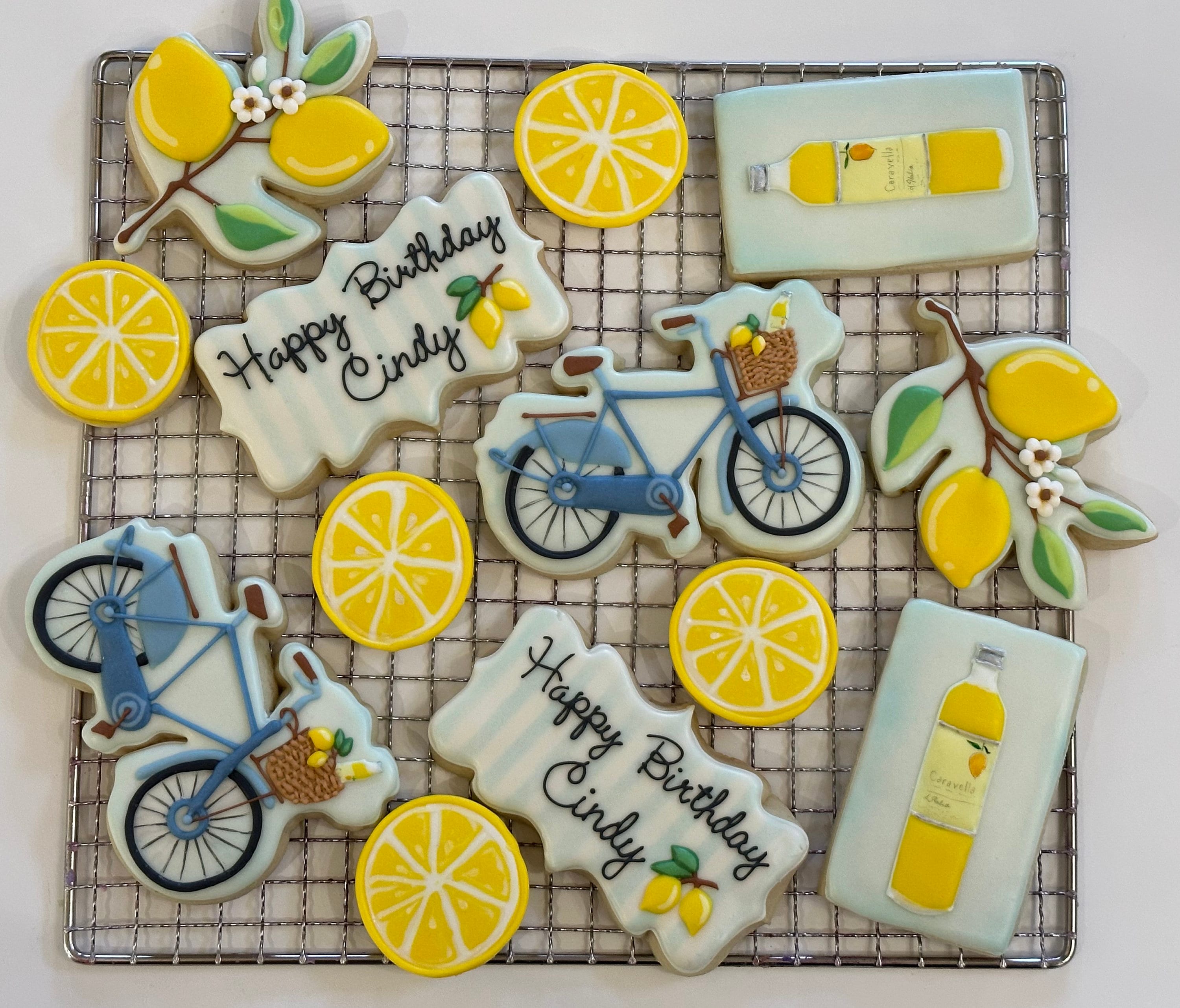 Bicycle Birthday Lemon Custom Sugar Cookies 1 Dozen - Etsy