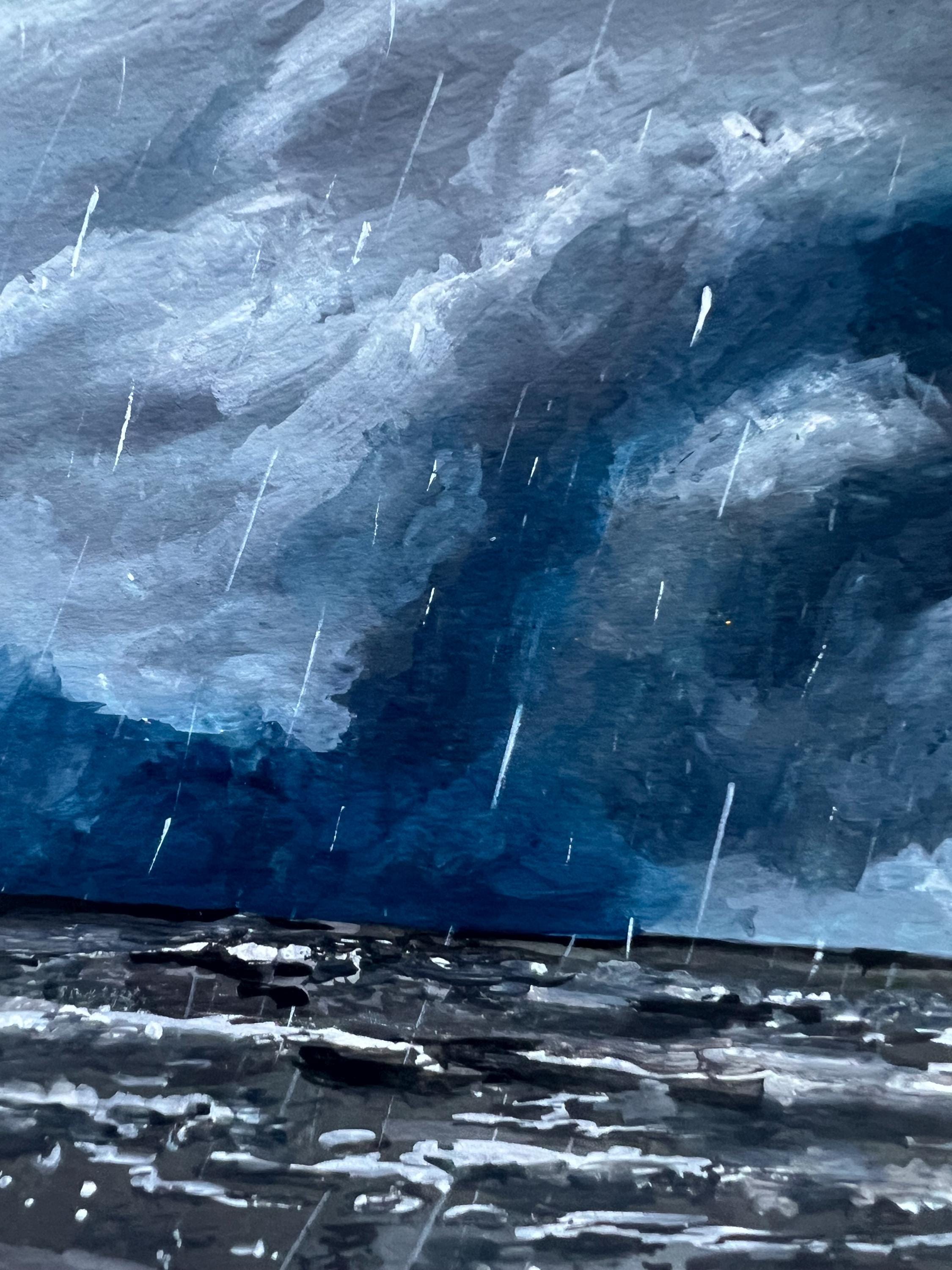 Stormy Ocean Gouache Painting, Nature Painting, Hand-painted Artwork - Etsy