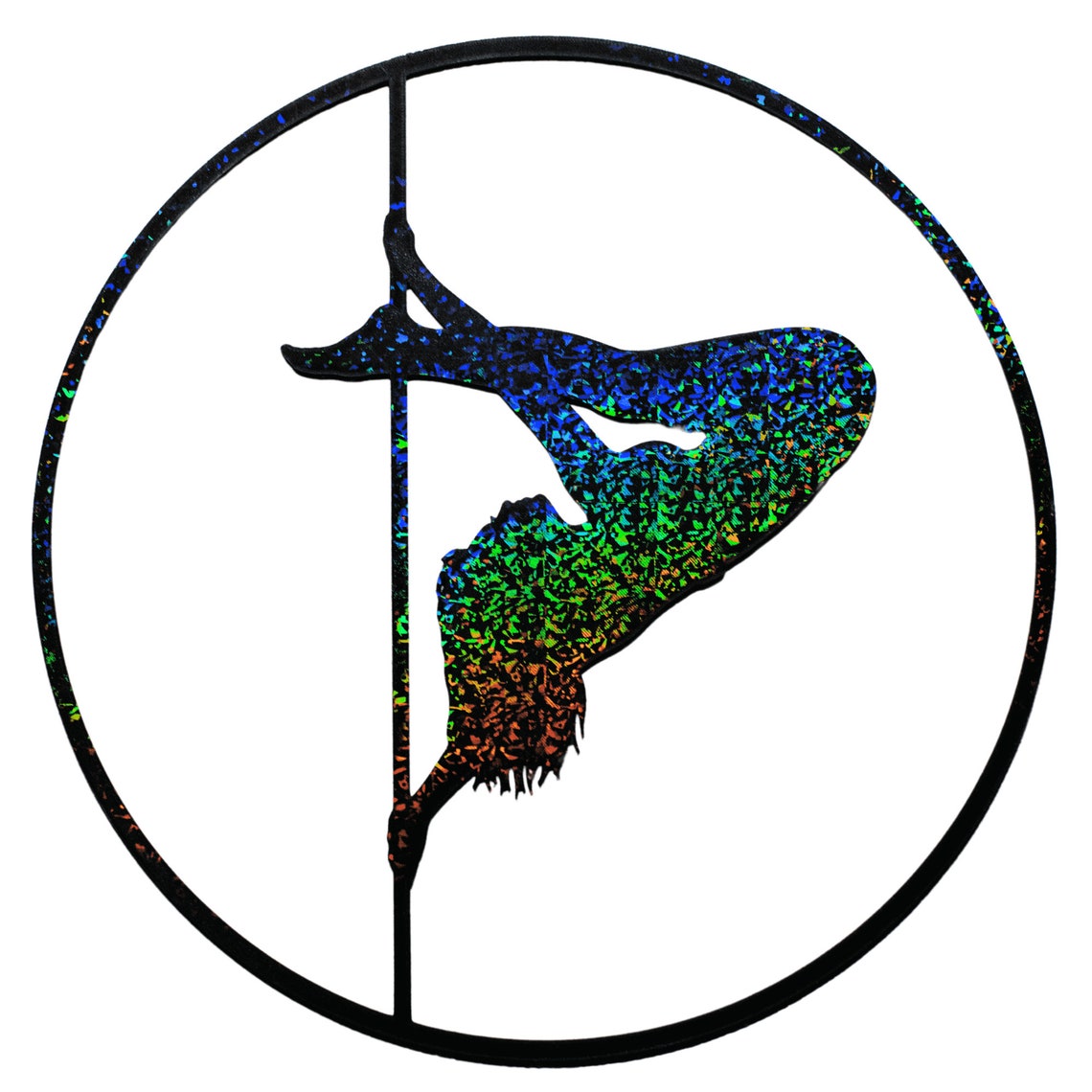 Pole Dance Wall Art, Set of 3 Pole Tricks With Rainbow Color Reflection ...