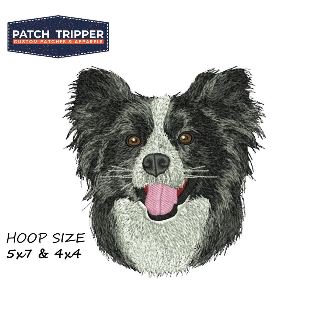Border Collie Embroidery Designs Dog Embroidery File Border Collie Face ...
