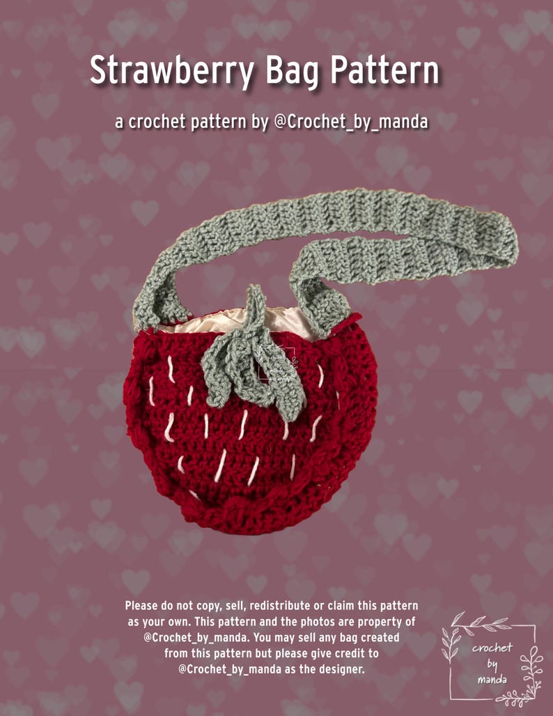 Strawberry Bag Crochet Pattern PDF - Etsy