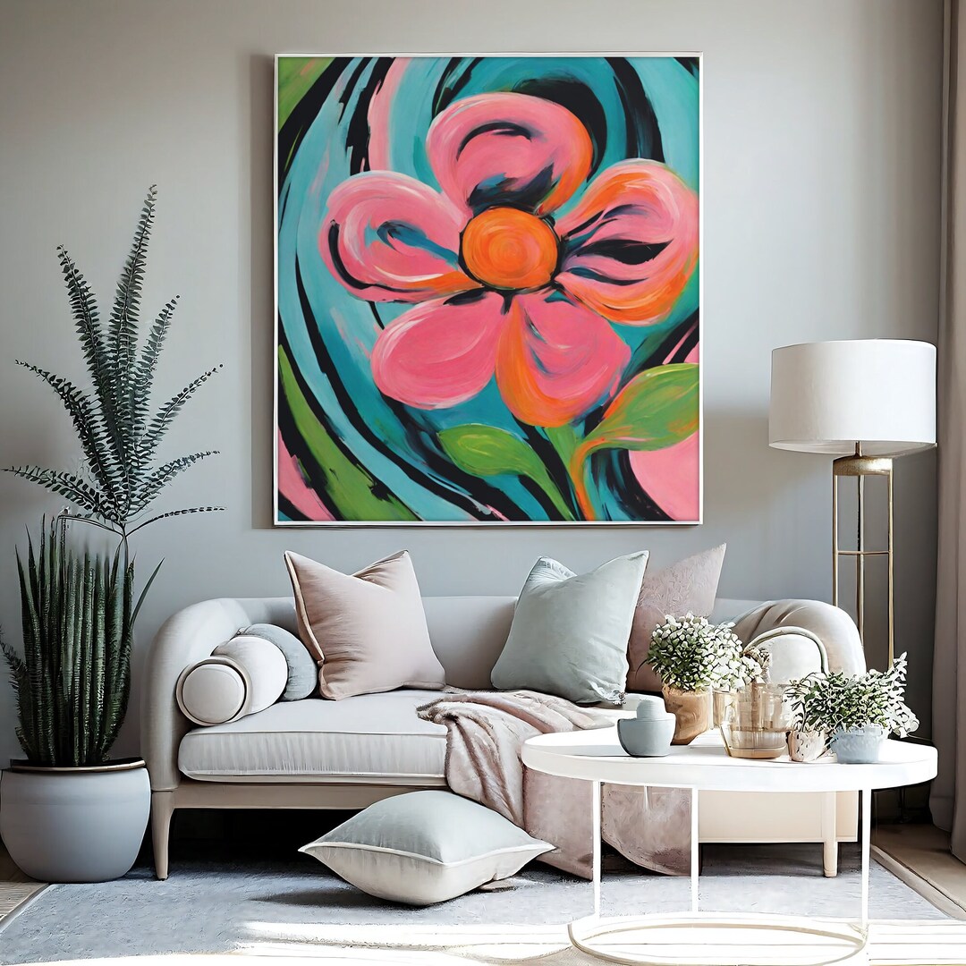 Bold Maximalist Flower Art | Funky & Unique Floral Decor | Vibrant ...