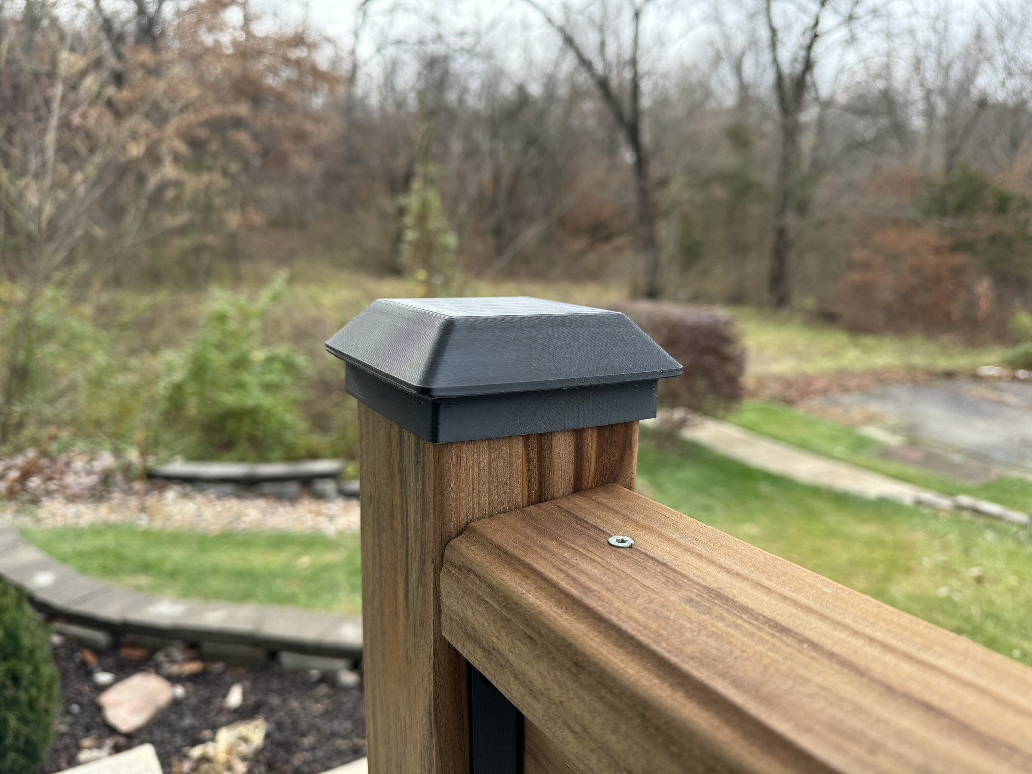 Cedartone Post Cap Flat Pyramid Style - Etsy