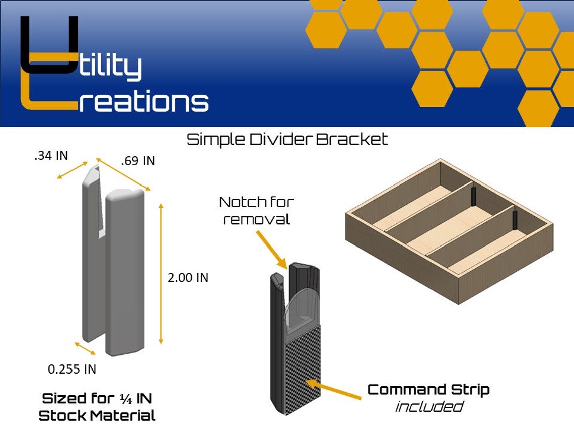Adhesive Storage Divider Brackets, Custom Storage Organization, Peel ...