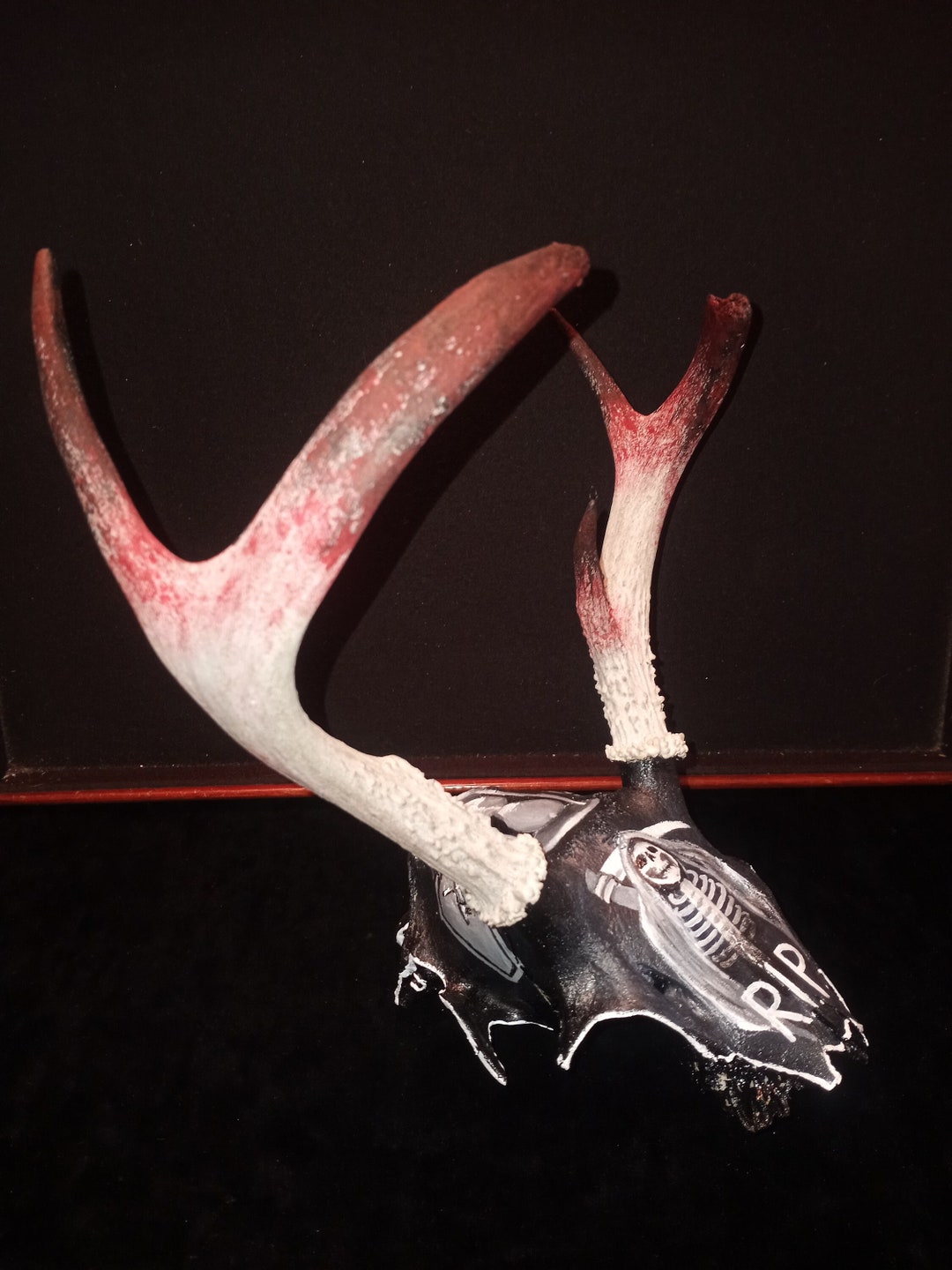 Salvaged Deer Skull Hand Painted Grim Reaper Death Coffin - Etsy
