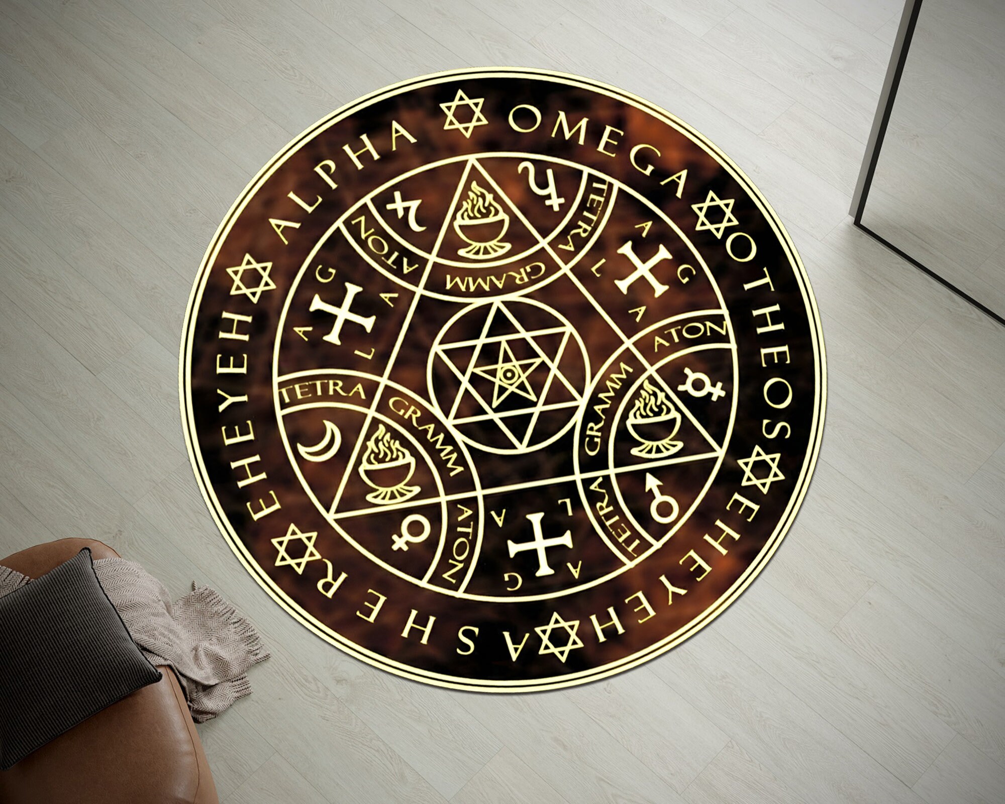 Illuminati, Third Eye, Gothic Home Decor,illuminati Pattern Rug,round ...