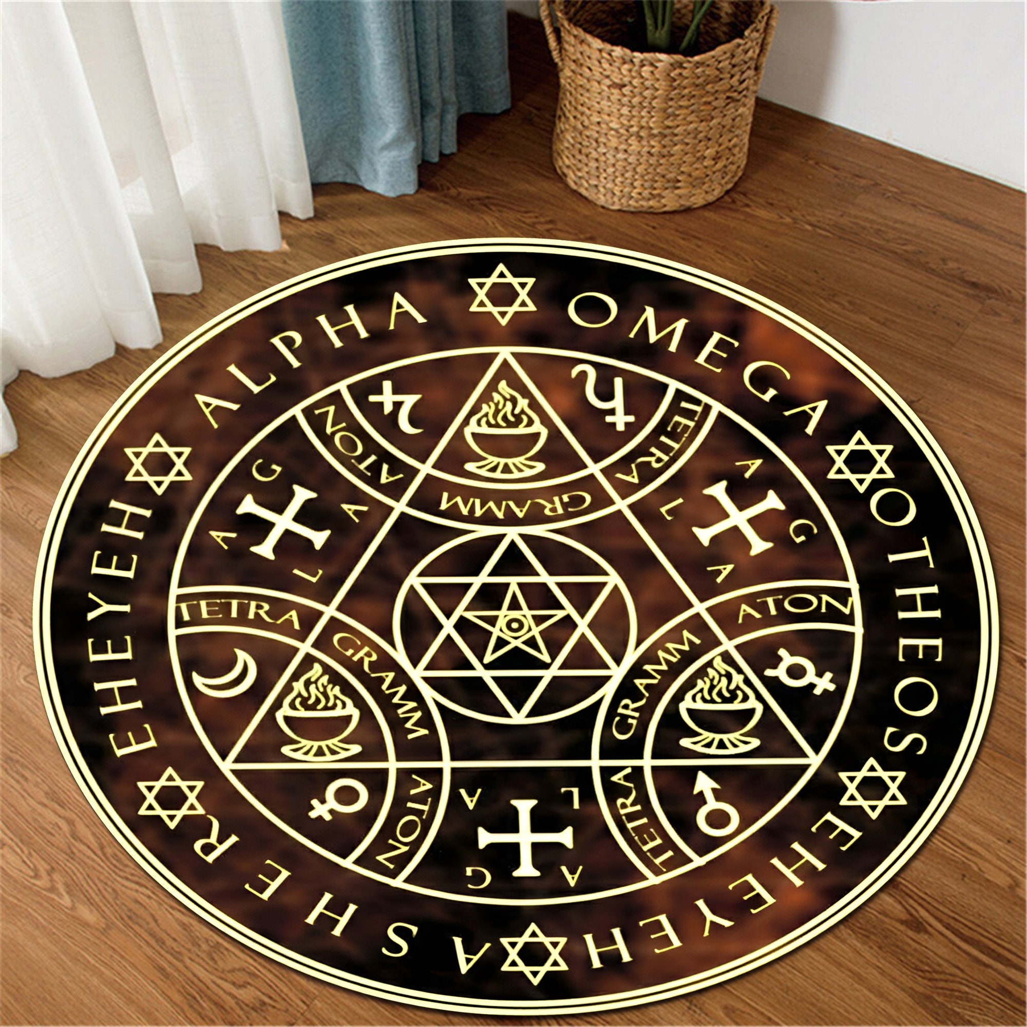 Illuminati, Third Eye, Gothic Home Decor,illuminati Pattern Rug,round ...