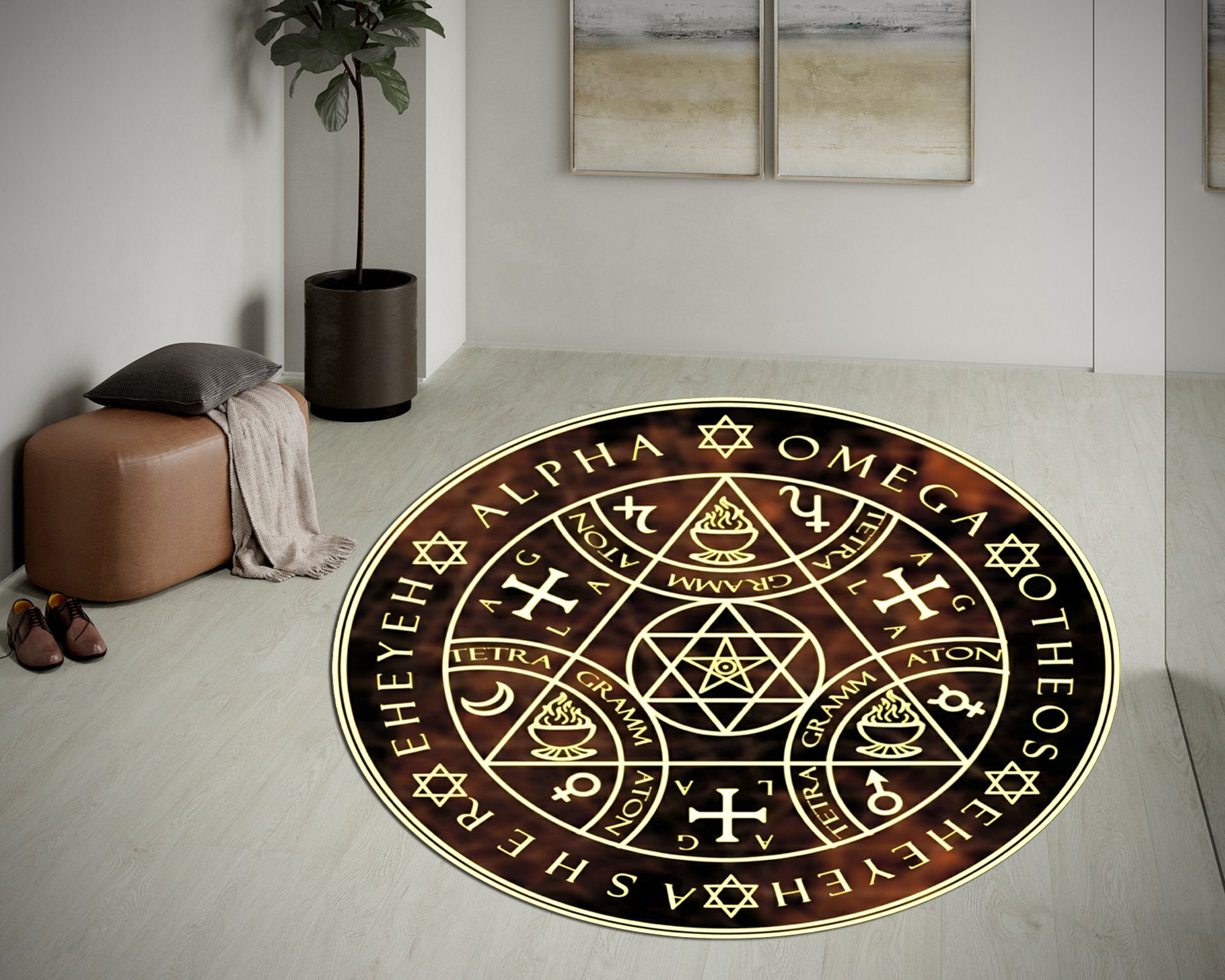 Illuminati, Third Eye, Gothic Home Decor,illuminati Pattern Rug,round ...