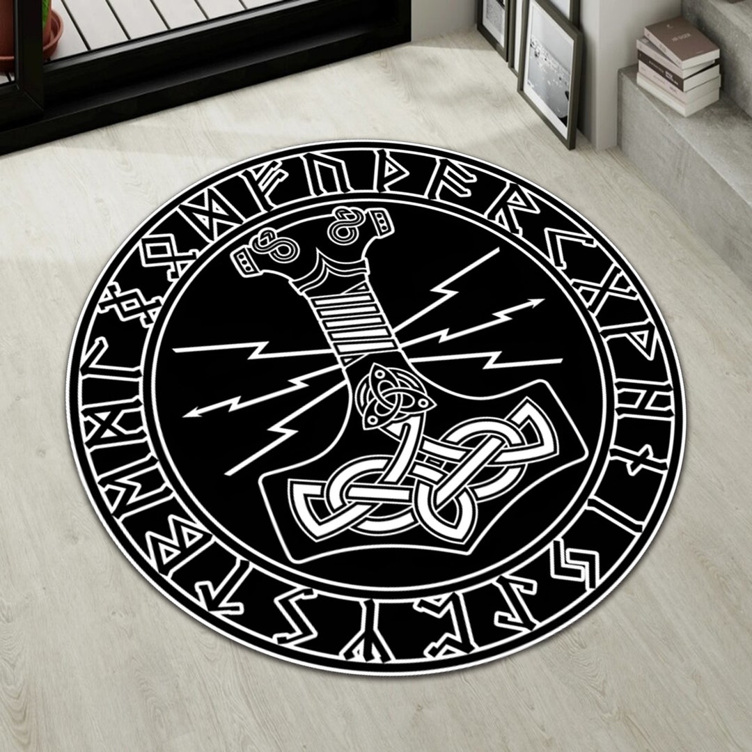Viking Rugs,helm of Awe Symbol Rug, Viking Compass Rug,mythological ...