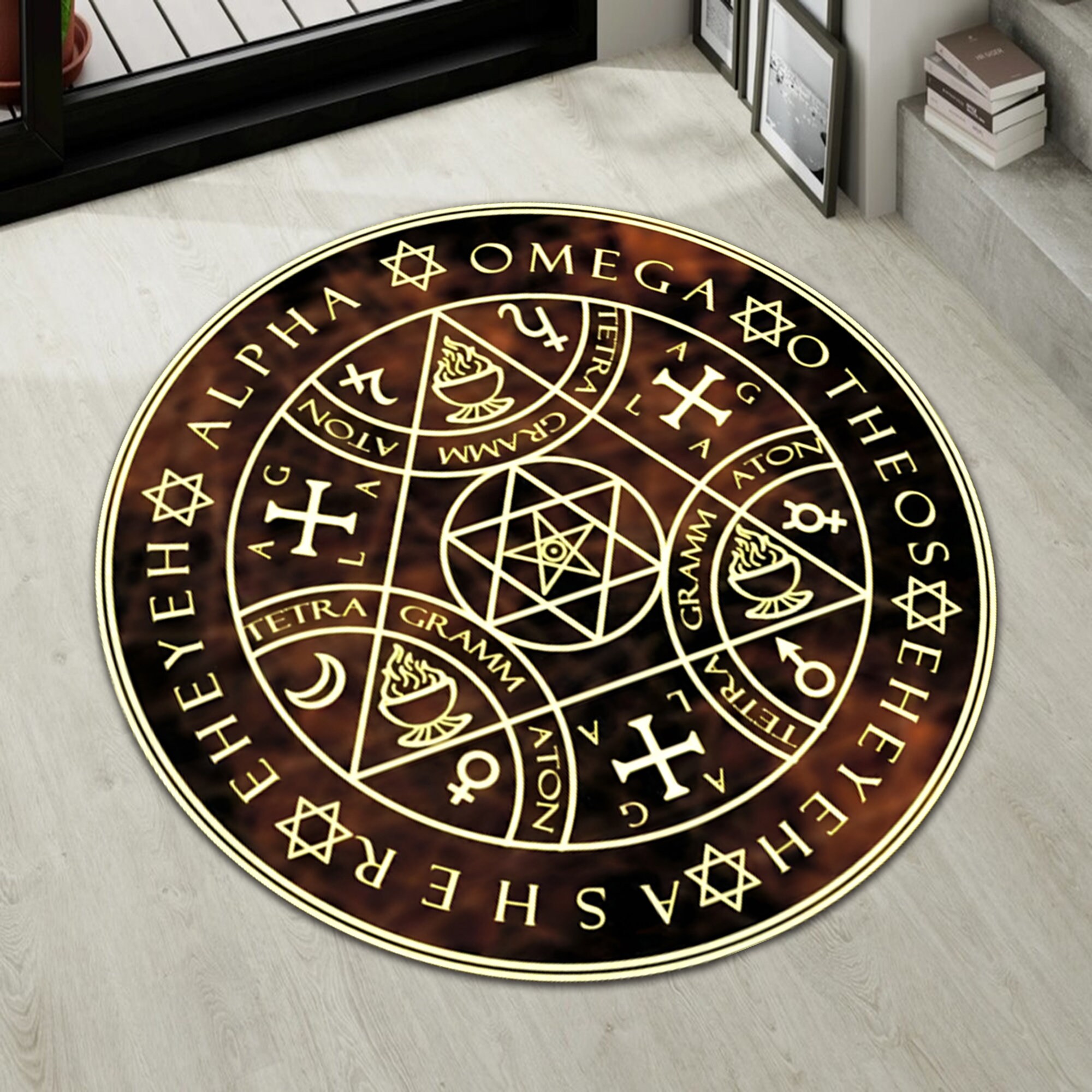 Illuminati, Third Eye, Gothic Home Decor,illuminati Pattern Rug,round Rug,the Eyes of Truth ...