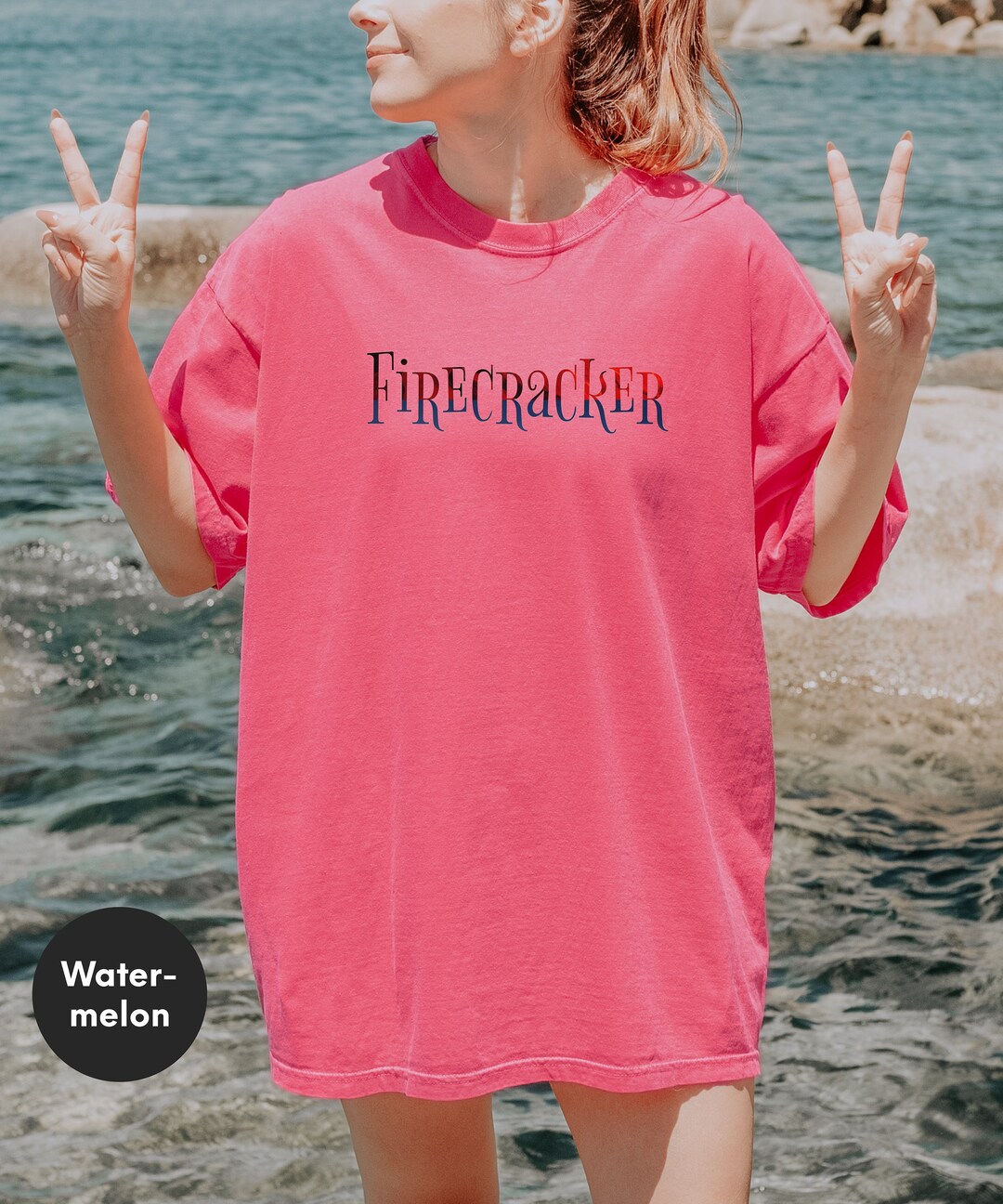 Firecracker Women's Comfort Colors Tee, Outspoken, Strong Willed ...
