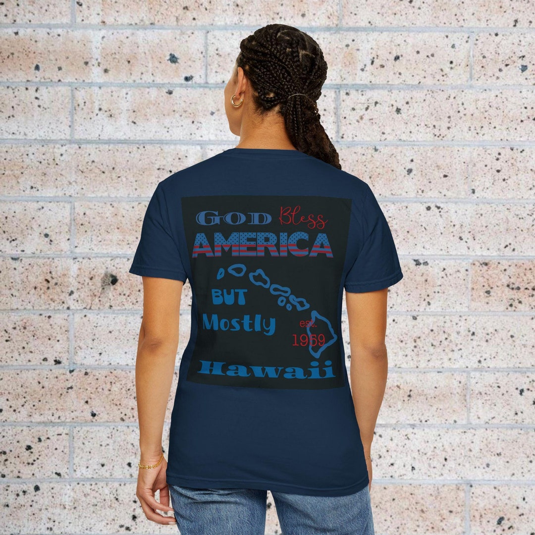 Hawaii Patriotic Design God Bless America 'merica' Vintage Style ...