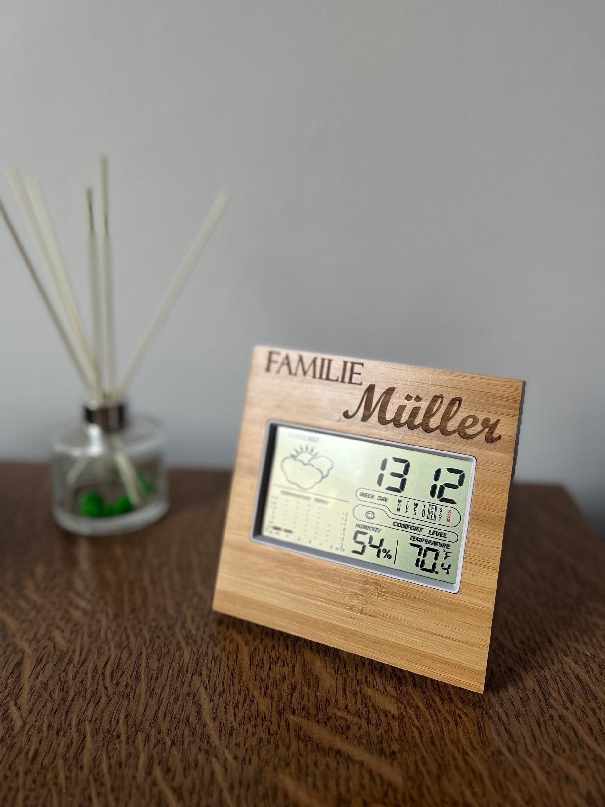 Personalized Bamboo Weather Station, Personalized Christmas Gift/secret ...