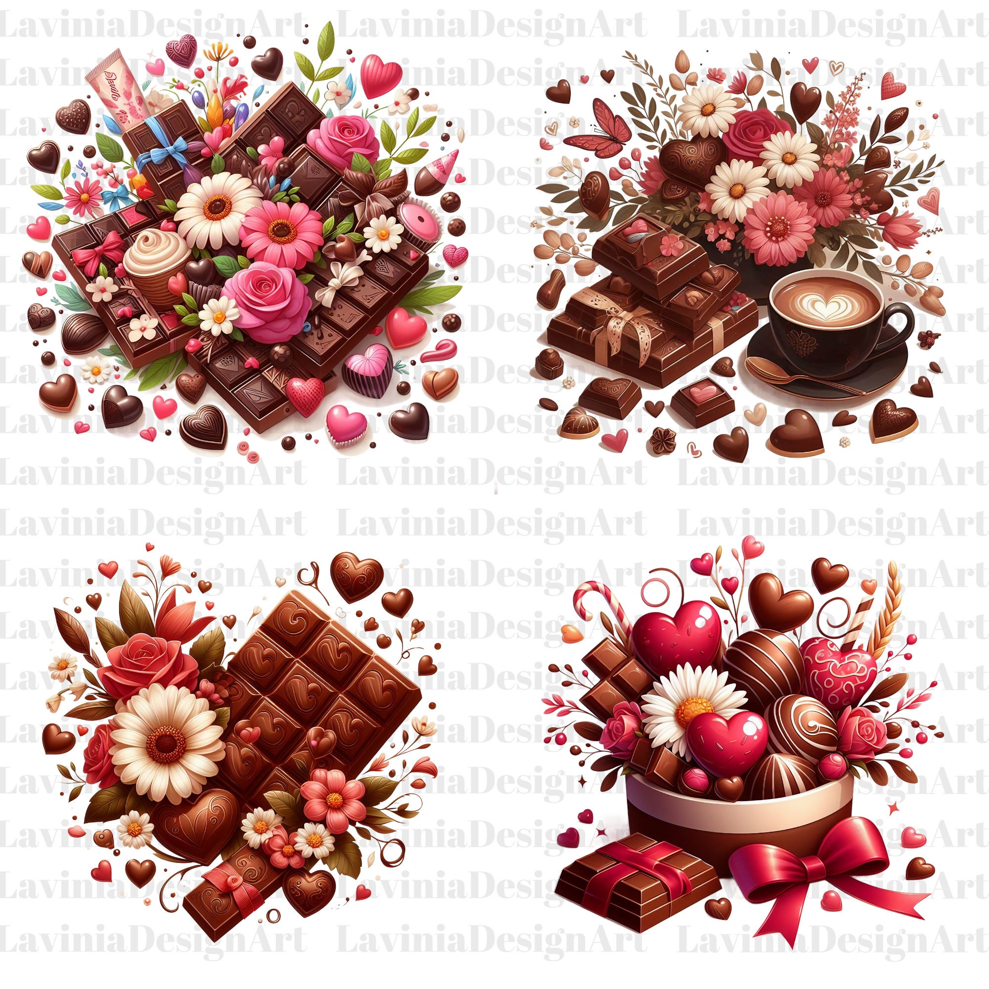 Chocolate Flower Clipart Chocolate Clipart Flower Clipart Floral ...