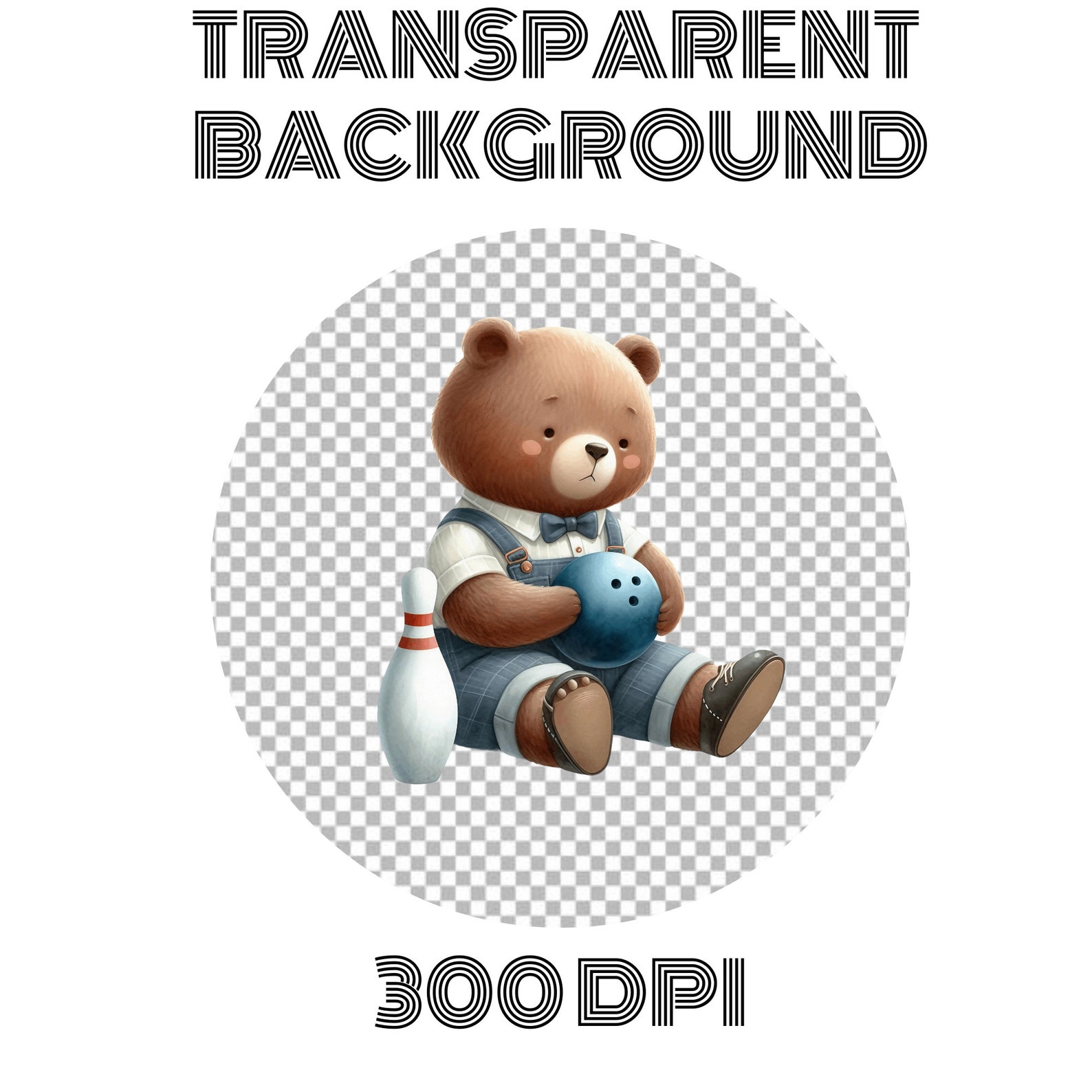 Bear Playing Bowling Clipart Watercolor Sport Clipart Animal Sport ...