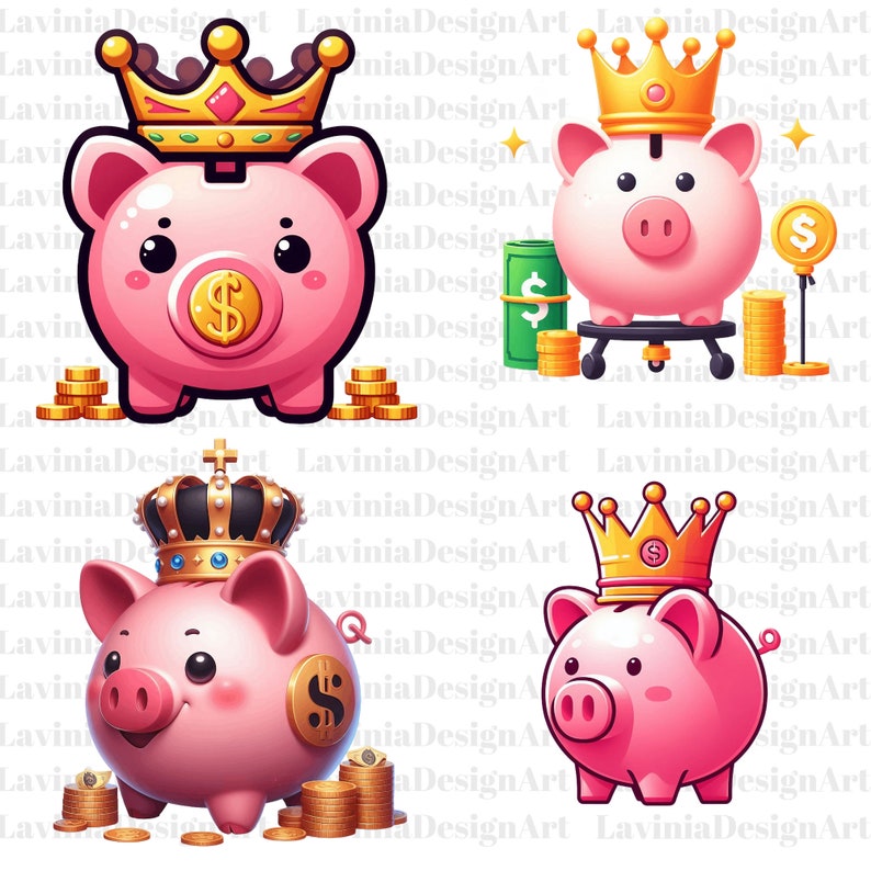 Piggy Bank Watercolor Clipart | Piggy PNG | Money Clipart | Money Png ...