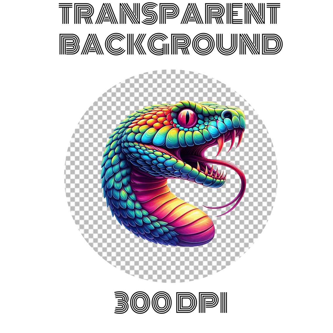 Colorful Snake Head Clipart Watercolor | Snake Clipart | Snake Head Png ...