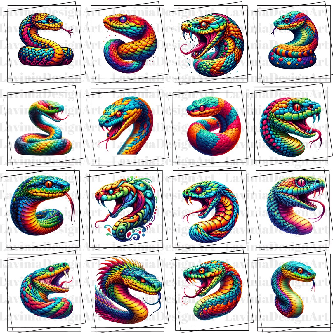 Colorful Snake Head Clipart Watercolor | Snake Clipart | Snake Head Png ...