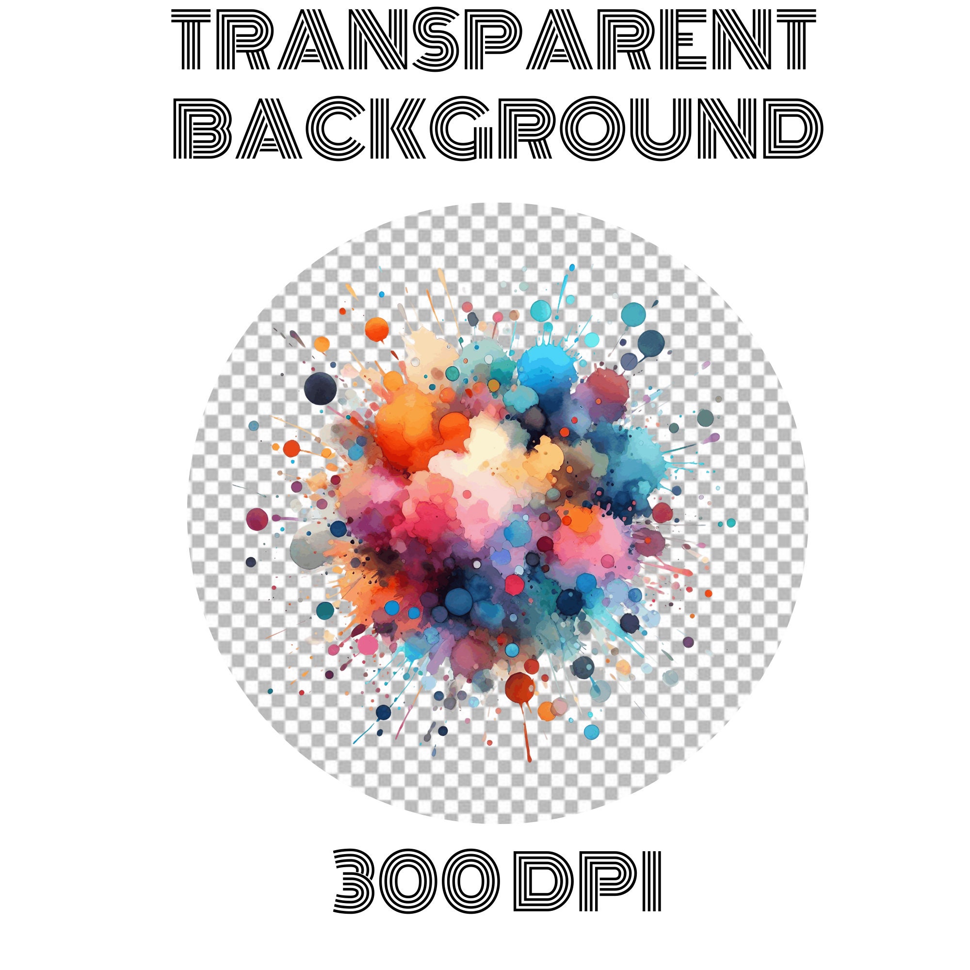 Watercolor Splash Clipart PNG Paint Splatter Clipart Colourful Splash ...