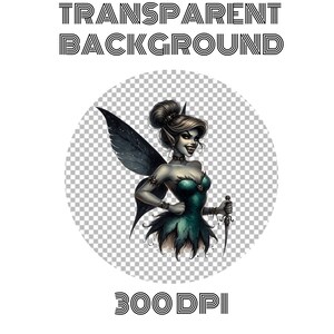 Halloween Dark Scary Fairy Clipart Watercolor | Tinkerbell Clipart ...