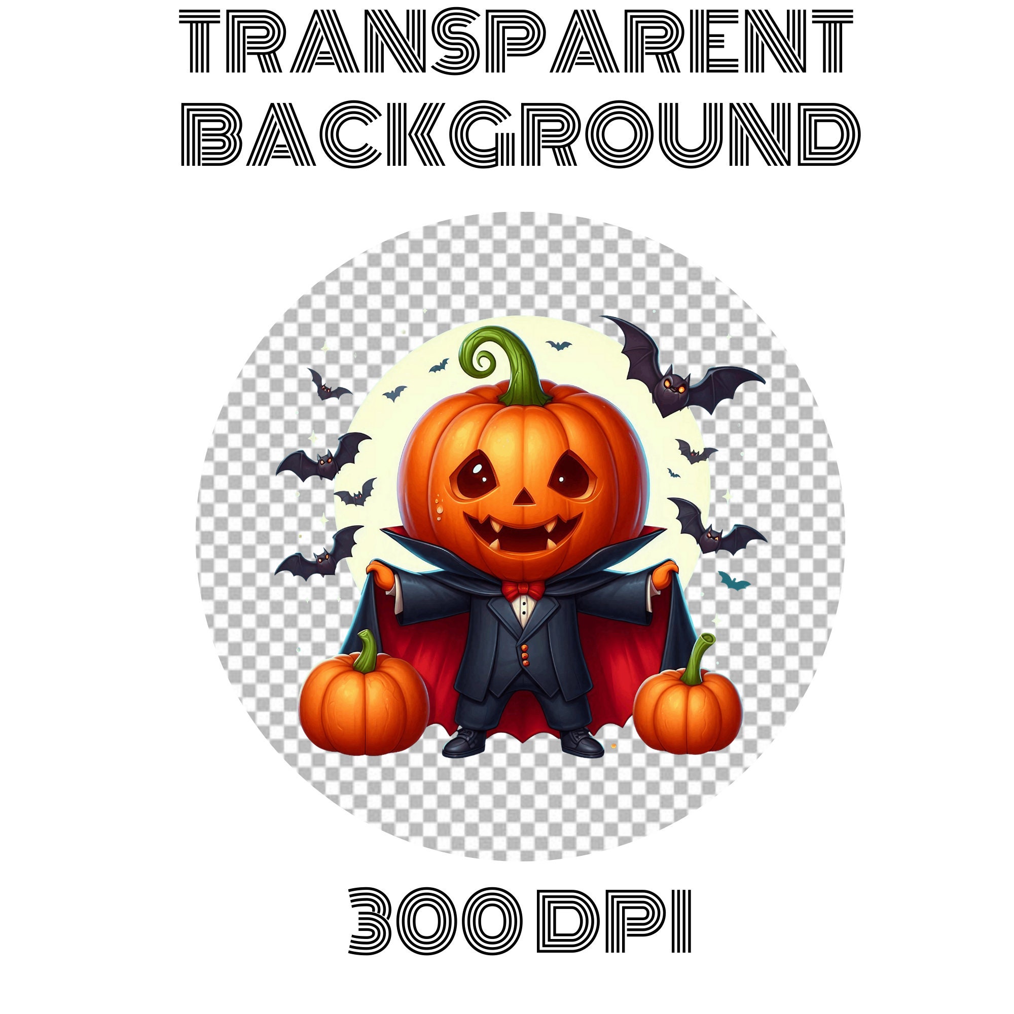 Cute Halloween Pumpkin Dracula Clipart Watercolor | Dracula Clipart ...
