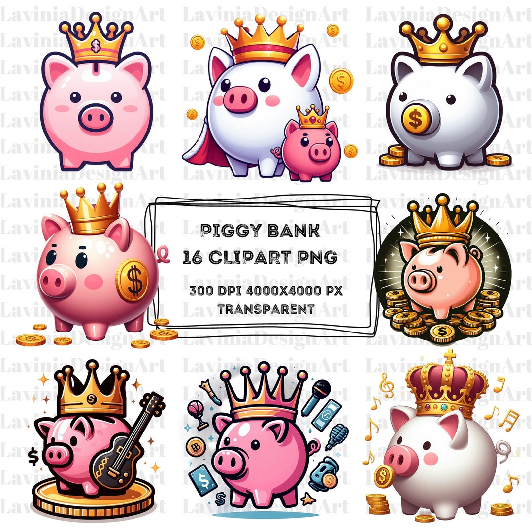 Piggy Bank Watercolor Clipart | Piggy PNG | Money Clipart | Money Png ...