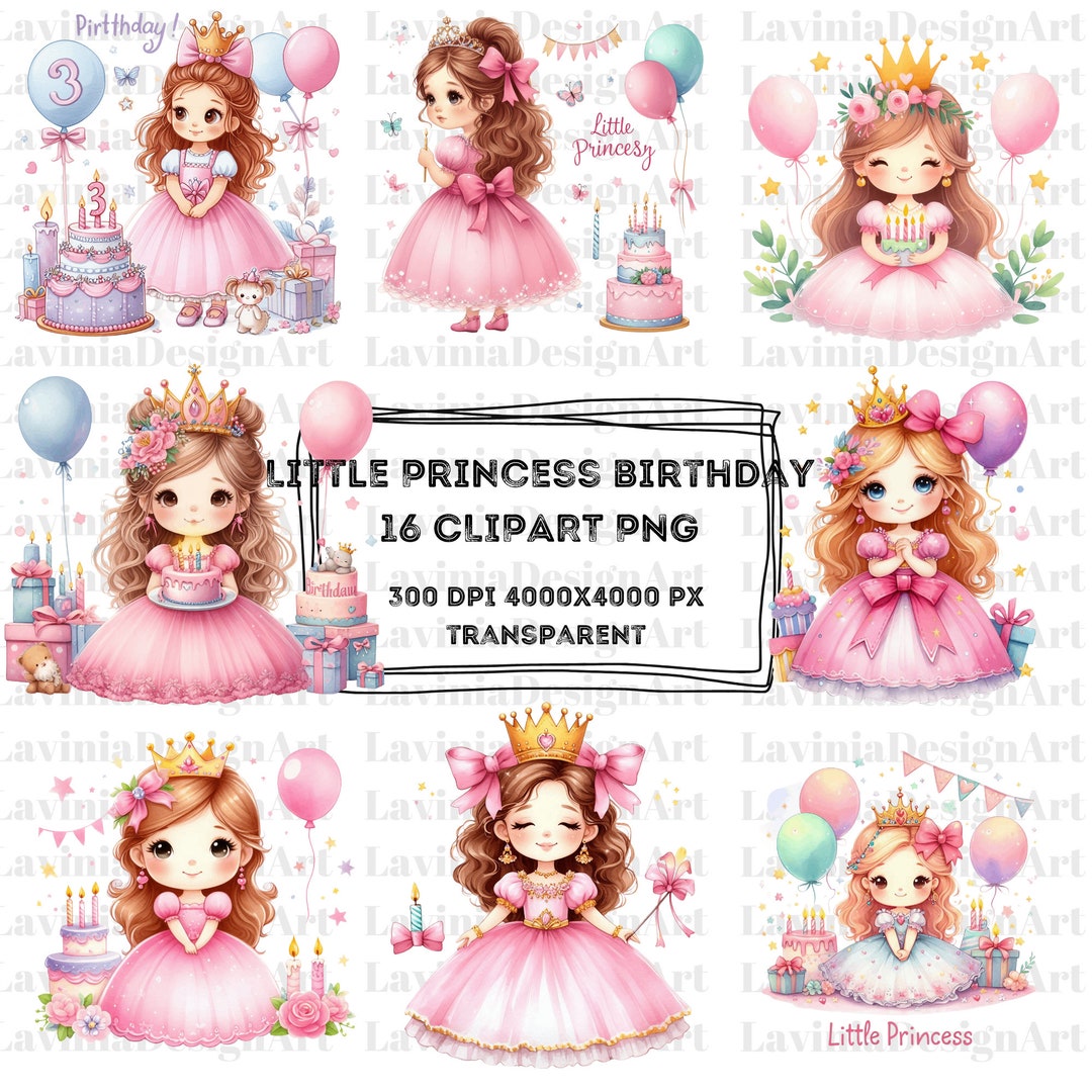 Little Princess Birthday Clipart | Birthday Clipart | Princess Clipart ...
